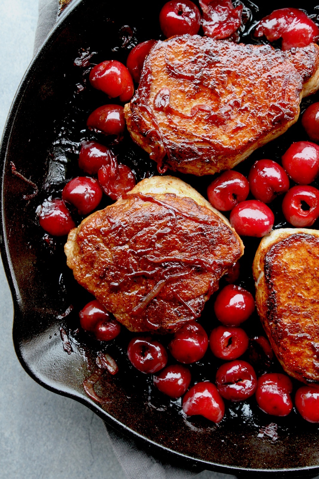 Maple Pork with Cherries - Rosser's Ridge Maple Syrup